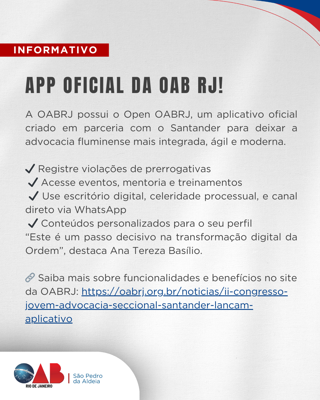 A OABRJ possui agora o Open OABRJ, aplicativo oficial desenvolvido em ...